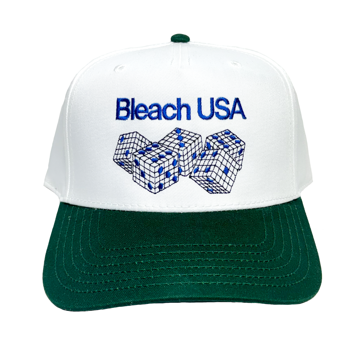 Threes Hat - White/Green – Bleach USA